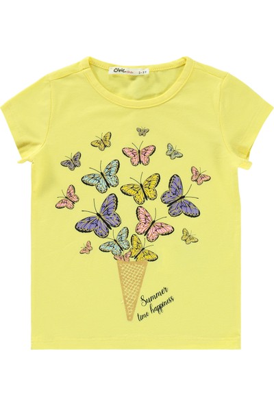 Civil Girls Kız Çocuk Tişört 2-5 Yaş Sarı