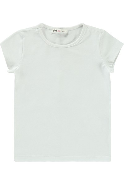 Civil Girls Kız Çocuk Tişört 2-5 Yaş Beyaz