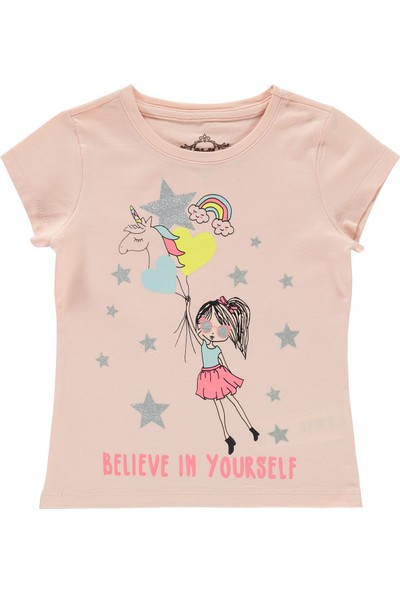 Civil Girls Kız Çocuk Tişört 2-5 Yaş Pudra