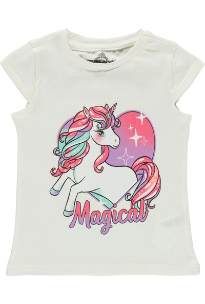 Civil Girls Kız Çocuk Tişört 2-5 Yaş Ekru