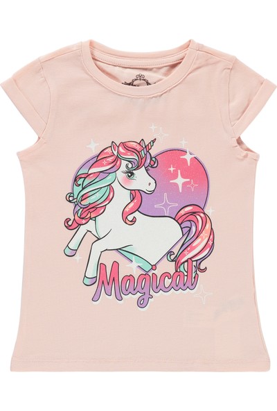 Civil Girls Kız Çocuk Tişört 2-5 Yaş Pudra