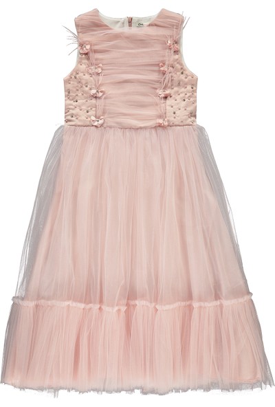 Civil Girls Kız Çocuk Abiye 10-13 Yaş Pudra