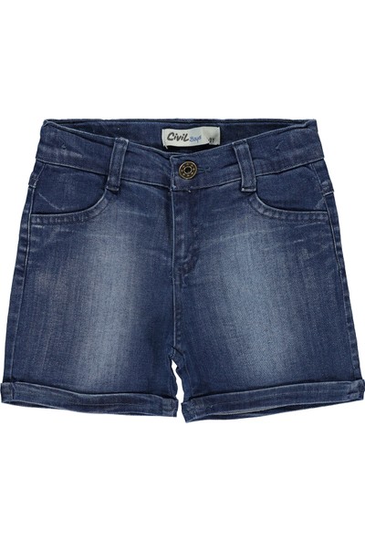Civil Boys Erkek Çocuk Kot Şort 2-5 Yaş Koyu Mavi