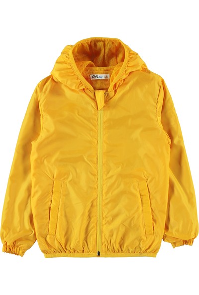 Civil Boys Erkek Çocuk Kapüşonlu Yağmurluk 6-9 Yaş Hardal