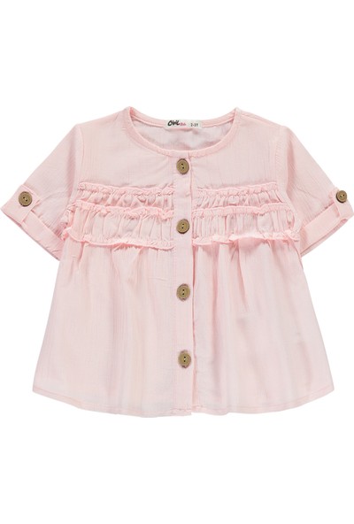 Civil Girls Kız Çocuk Gömlek 2-5 Yaş Pudra