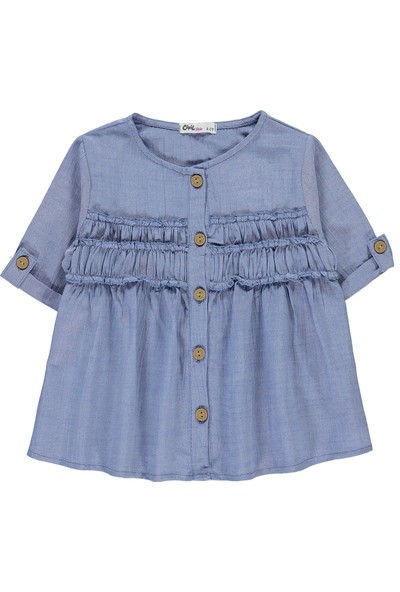 Civil Girls Kız Çocuk Gömlek 6-9 Yaş Mavi
