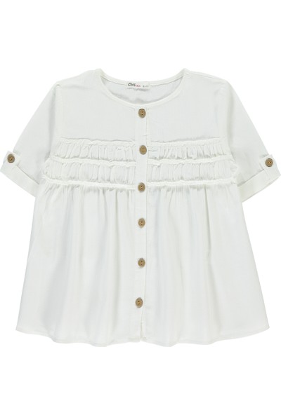 Civil Girls Kız Çocuk Gömlek 10-13 Yaş Ekru