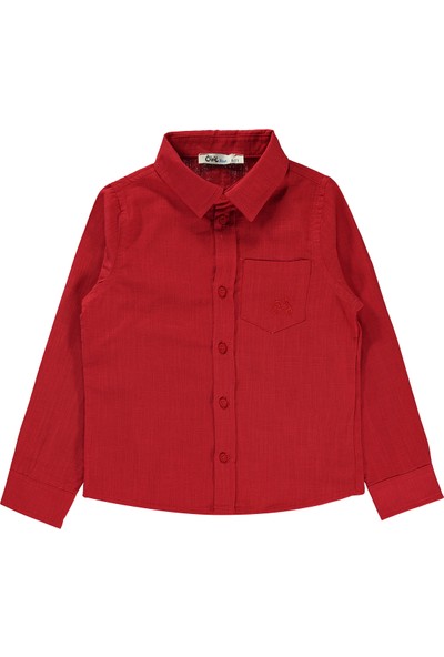 Civil Boys Erkek Çocuk Gömlek 6-9 Yaş Kırmızı