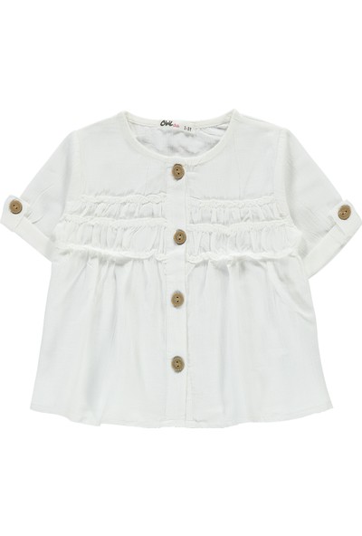 Civil Girls Kız Çocuk Gömlek 2-5 Yaş Ekru