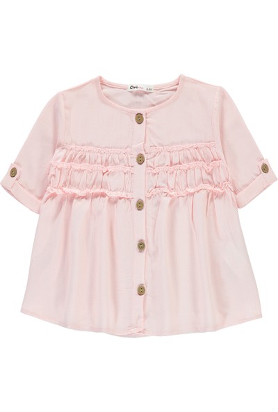 Civil Girls Kız Çocuk Gömlek 6-9 Yaş Pudra