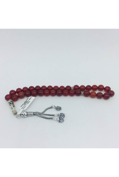 Gümüş Akik Gümüş 8mm Tesbih (1)