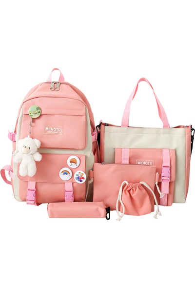 Mengtu 4 Parça Büyük Kapasiteli Okul Çantası Seti (Yurt Dışından)