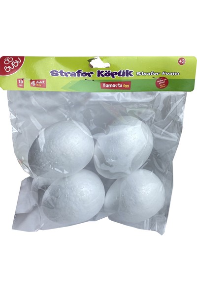 Bubu Bu-Bu Strafor Köpük Yumurta 10 cm 4 Parça KP0016