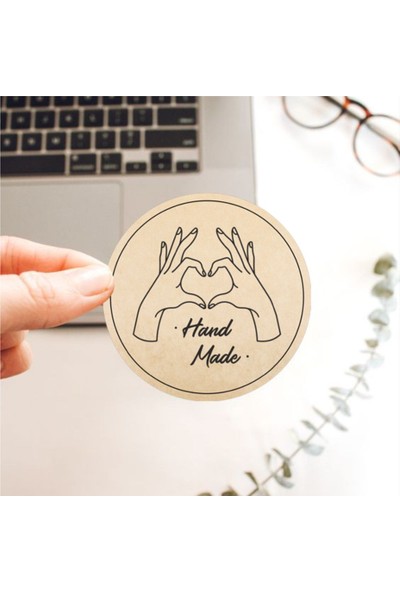 Hand Made Sticker 115 Adet 4 cm Çapında Hand Made Sticker 115 Adet 4 cm Çapında
