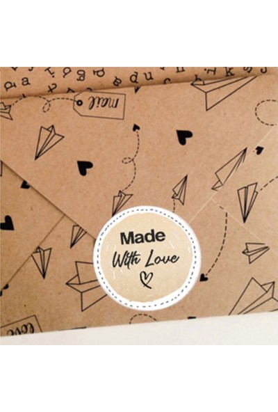 Made With Love Sticker 115 Adet 4 cm Çapında Made With Love Sticker 115 Adet 4 cm Çapında
