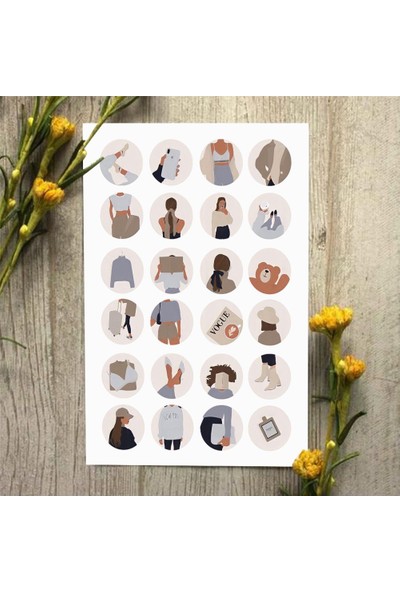 Bohemain Vibe Sticker Seti 24 Adet 4 cm Çapında Bohemain Vibe Sticker Seti 24 Adet 4 cm Çapında