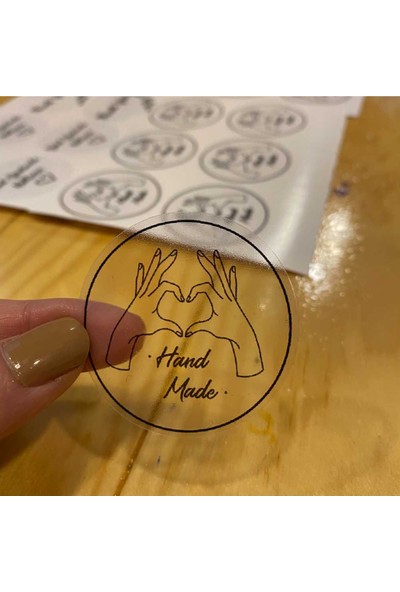 Şeffaf Sticker Handmade - 3 cm Çapında 60 Adet