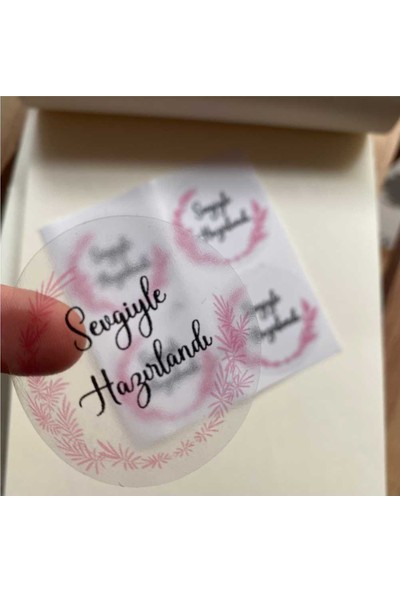 Şeffaf Sticker Sevgiyle Paketlendi - 3 cm Çapında 60 Adet Şeffaf Sticker Sevgiyle Paketlendi - 3 cm Çapında 60 Adet