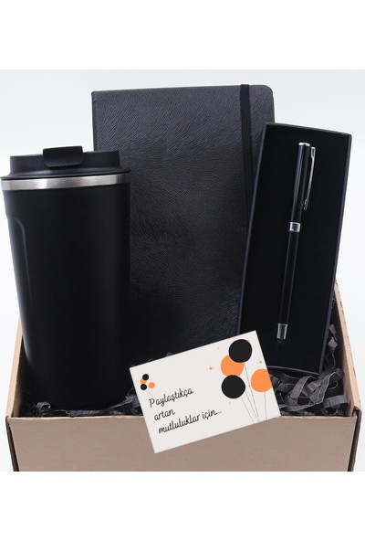 Vega Gift Shop Siyah 500ML Çelik Termos & Siyah Defter & Gümüş Yaldızlı Roller Kalem Hediye Seti Vega Gift Shop Siyah 500ML Çelik Termos & Siyah Defter & Gümüş Yaldızlı Roller Kalem Hediye Seti