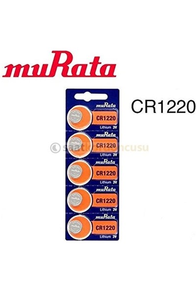Murata CR1220 5 Adet Saat ve Cihaz Için Orjinal Pil Murata CR1220 5 Adet Saat ve Cihaz Için Orjinal Pil