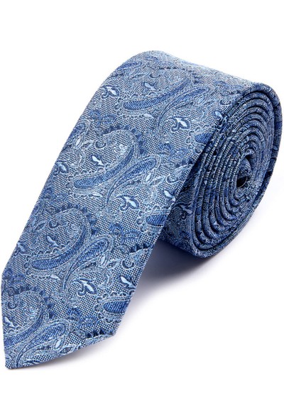 Hatemoğlu Mavi Desenli Kravat