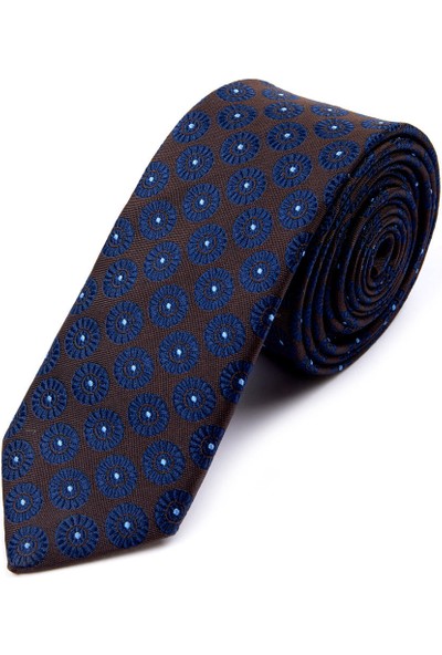 Hatemoğlu Kahverengi Desenli Kravat