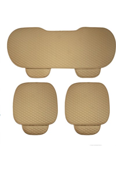 Tegin Araba Koltuk Minderi Ön ve Arka Takım 3 Parça Bej