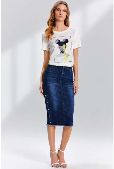 Guıtar Kadın 22061 Kot Etek