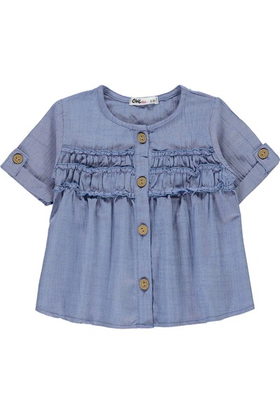 Civil Girls Kız Çocuk Gömlek 2-5 Yaş Mavi