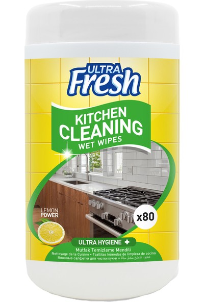 Ultra Fresh Mutfak Yüzeyi Temizleme Mendili Kutulu 80 Yaprak