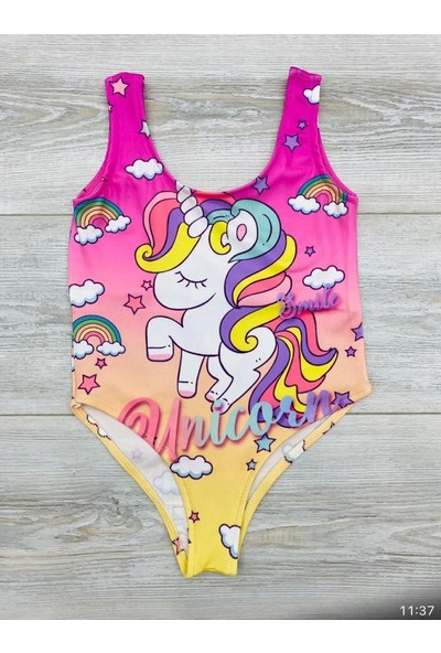 Rapapa Kız Çocuk Unicorn Baskılı Mayo Pembe 0405- Rapapa Kız Çocuk Unicorn Baskılı Mayo Pembe 0405-