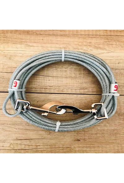 Lidersan Çelik 6 mm 9 Metre Köpek Bahçe Bağlama Halat Lidersan Çelik 6 mm 9 Metre Köpek Bahçe Bağlama Halat