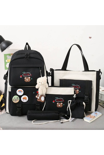 5 Adet Setleri Tuval Schoolbag Kadın Ilköğretim Okulu Öğrencileri Ortaokul Büyük Kapasiteli Kız Net Kırmızı Sırt Çantası 5 Adet Setleri Tuval Schoolbag Kadın Ilköğretim Okulu Öğrencileri Ortaokul Büyük Kapasiteli Kız Net Kırmızı Sırt Çantası