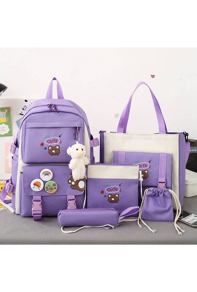 5 Adet Setleri Tuval Schoolbag Kadın Ilköğretim Okulu Öğrencileri Ortaokul Büyük Kapasiteli Kız Net Kırmızı Sırt Çantası 5 Adet Setleri Tuval Schoolbag Kadın Ilköğretim Okulu Öğrencileri Ortaokul Büyük Kapasiteli Kız Net Kırmızı Sırt Çantası