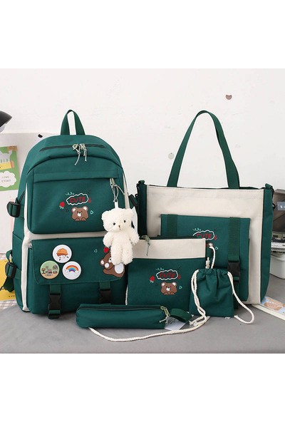 Lanbo 5 Adet Setleri Tuval Schoolbag Kadın Ilköğretim Okulu Öğrencileri Ortaokul Büyük Kapasiteli Kız Net Kırmızı Sırt Çantası (Yurt Dışından) Lanbo 5 Adet Setleri Tuval Schoolbag Kadın Ilköğretim Okulu Öğrencileri Ortaokul Büyük Kapasiteli Kız Net Kırmızı Sırt Çantası (Yurt Dışından)