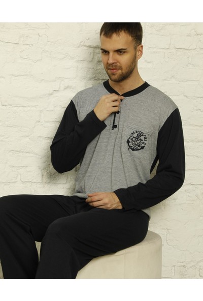 Makkash Erkek Uzun Kollu Pamuklu Pijama Takımı Makkash Erkek Uzun Kollu Pamuklu Pijama Takımı