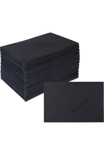 Elux Siyah Mini Zarf - 100 Adet - 7,5X11 cm Elux Siyah Mini Zarf - 100 Adet - 7,5X11 cm