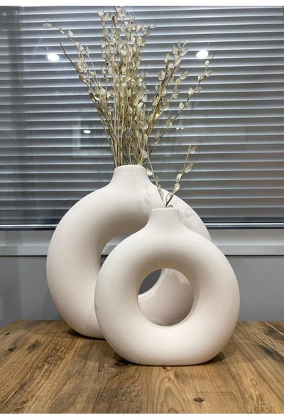 Bohem Seramik Vazo Ikili Set Büyük