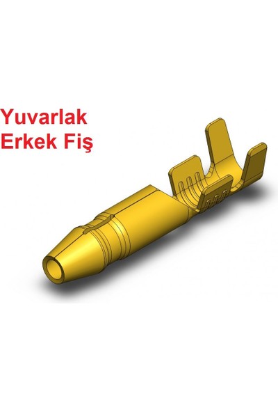 Tks Yuvarlak Erkek Fiş - Terminal - Kablo Ucu - 100 Adet