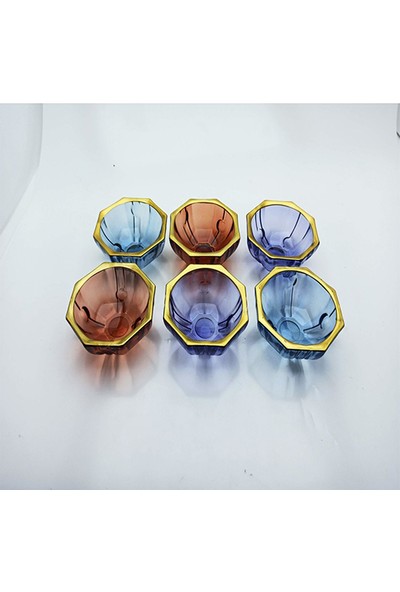 Sigma Sigma9,5 cm Renkli Ağız Yaldızlı Crystal 6 Lı Kase Sigma Sigma9,5 cm Renkli Ağız Yaldızlı Crystal 6 Lı Kase