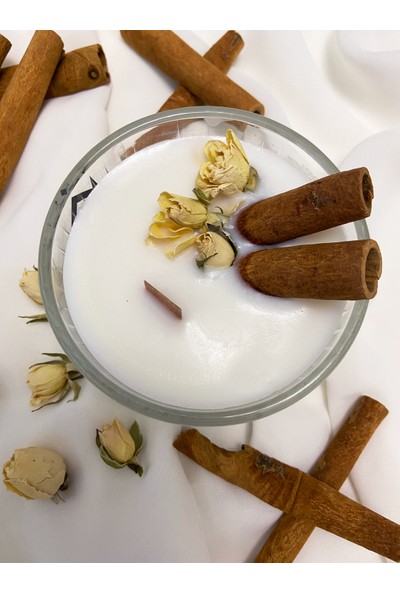 Tarçın & Vanilya Kokulu Mum Doğal Vegan Soya Mumu