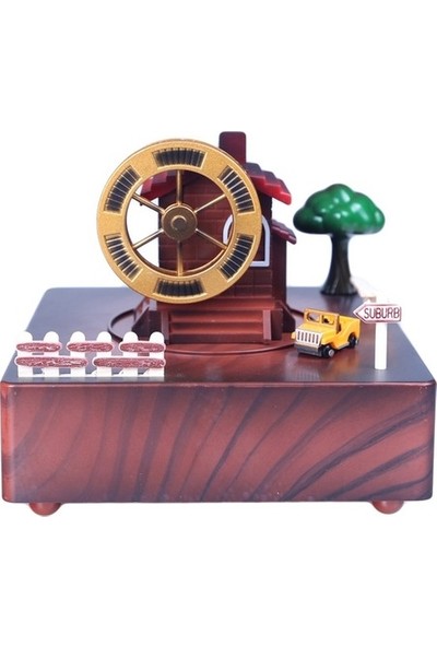 Değirmen Etrafında Dönen Araba Müzik Kutusu Kurmalı