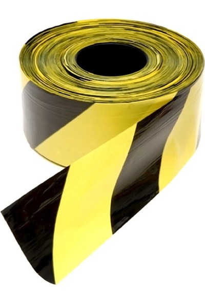 Universal Plastik Trafik Ikaz Emniyet Şeridi Sarı-Siyah 500 Mt.