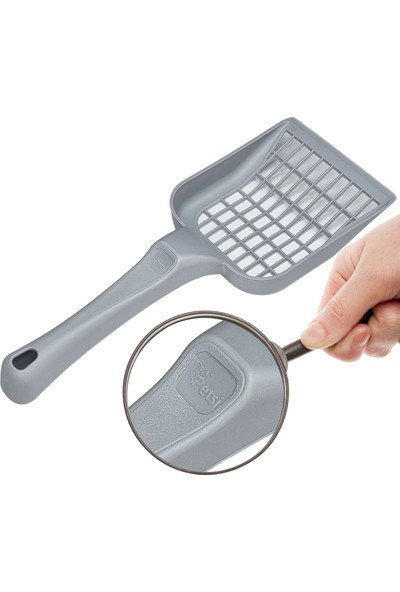 Petsi Orjinal Kedi Kumu Küreği Geniş Aralıklı Gri