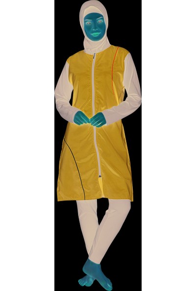 Secret Moda Çizgili Renk Seçenekli Tam Kapalı Hızlı Kuruma Özellikli Tesettür Mayo Mavi 1500-6 Secret Moda Çizgili Renk Seçenekli Tam Kapalı Hızlı Kuruma Özellikli Tesettür Mayo Mavi 1500-6