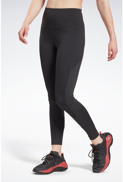 Reebok Wor Rib High Rise Tight Siyah Kadin Tayt