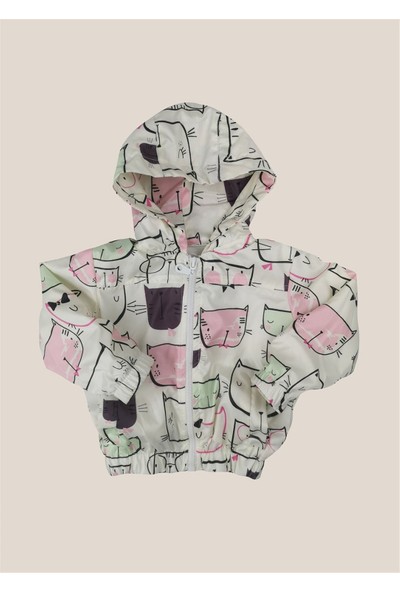 Süper Venüs Kedili Kız Bebek Yağmurluk