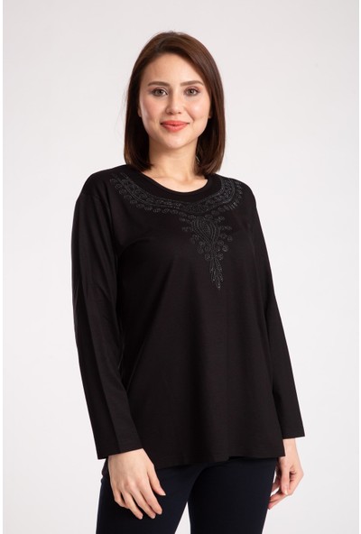 Mutlu City Yeni Sezon Kadın Orta Yaş ve Üzeri Likralı Rahat Kalıp Anne Penye Bluz (Yaka Deseni Farklılık Gösterebilir) 290 Mutlu City Yeni Sezon Kadın Orta Yaş ve Üzeri Likralı Rahat Kalıp Anne Penye Bluz (Yaka Deseni Farklılık Gösterebilir) 290