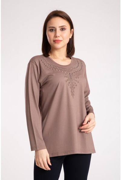 Mutlu City Yeni Sezon Kadın Orta Yaş ve Üzeri Likralı Rahat Kalıp Anne Penye Bluz (Yaka Deseni Farklılık Gösterebilir) 290 Mutlu City Yeni Sezon Kadın Orta Yaş ve Üzeri Likralı Rahat Kalıp Anne Penye Bluz (Yaka Deseni Farklılık Gösterebilir) 290