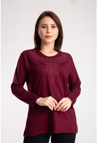 Mutlu City Yeni Sezon Kadın Orta Yaş ve Üzeri Likralı Rahat Kalıp Anne Penye Bluz (Yaka Deseni Farklılık Gösterebilir) 290 Mutlu City Yeni Sezon Kadın Orta Yaş ve Üzeri Likralı Rahat Kalıp Anne Penye Bluz (Yaka Deseni Farklılık Gösterebilir) 290